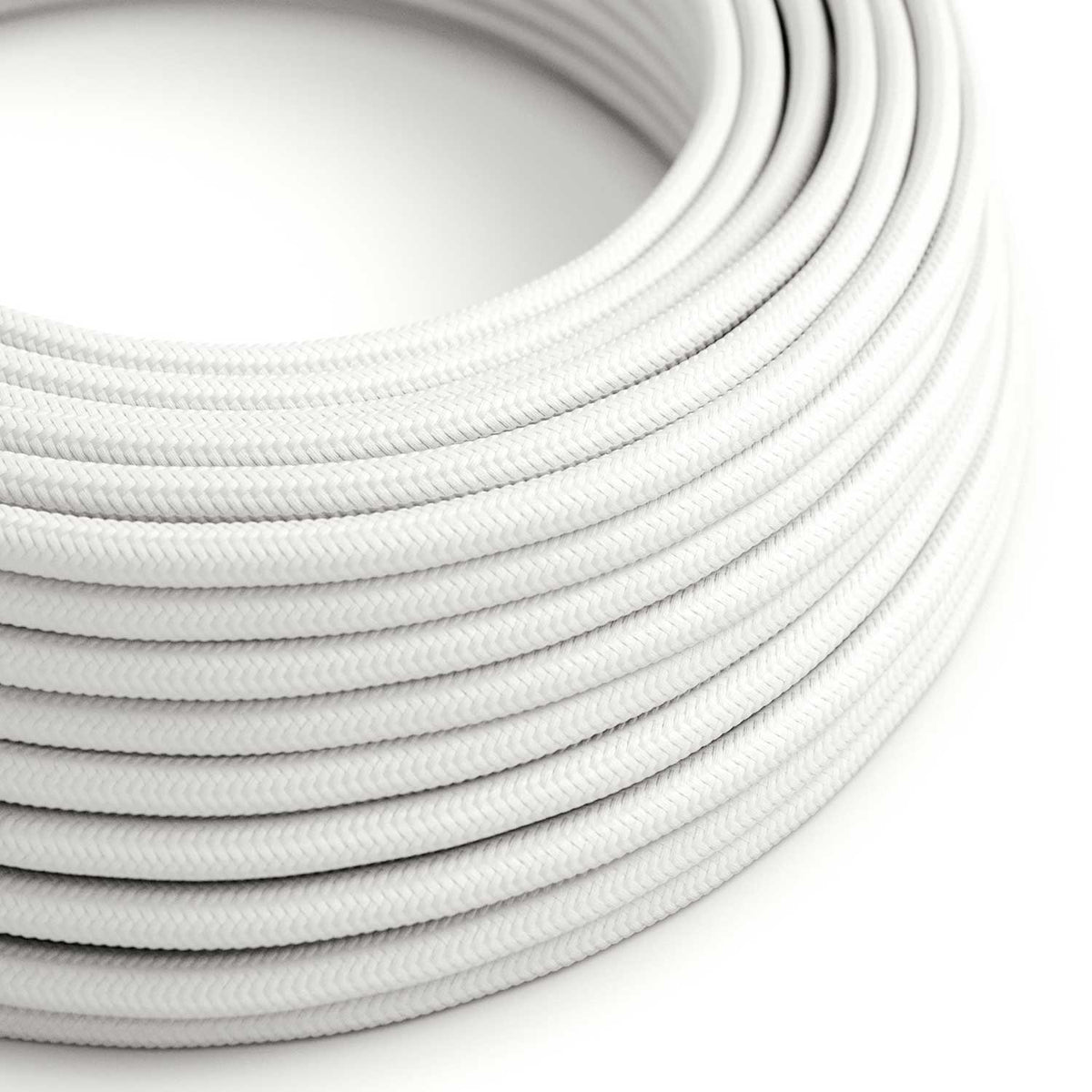 White UV resistant fabric-covered cable – Creative Cables