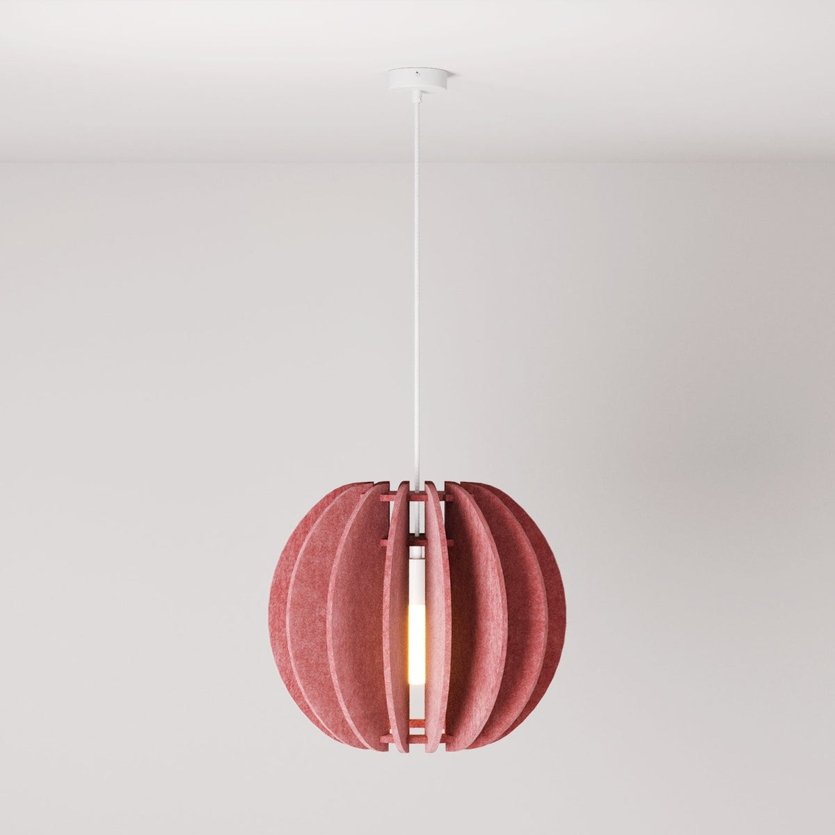 Lamp with elliptical sound-absorbing lampshade - Pink melange ...