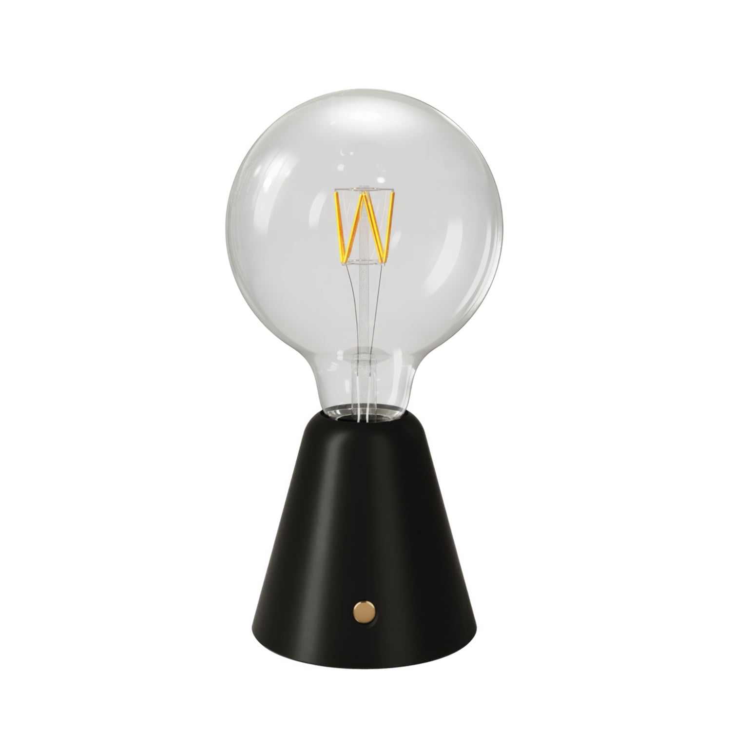 Portable rechargeable LED lamp with globe light bulb - Black – Creative ...