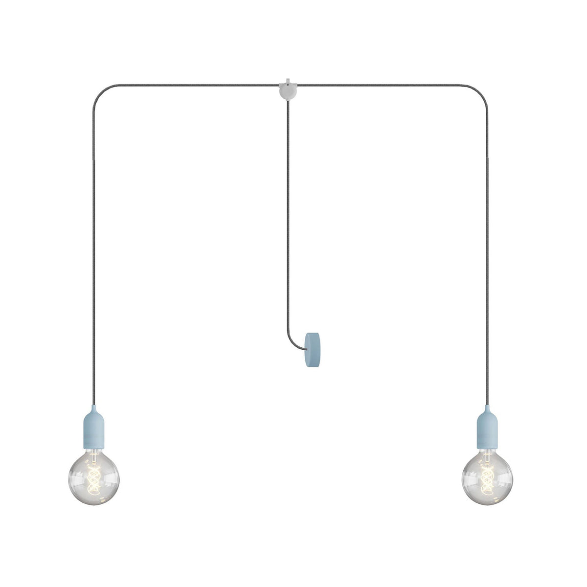 Outdoor lamp with 2 lights and ceiling rose - T-Snake - Powder blue ...